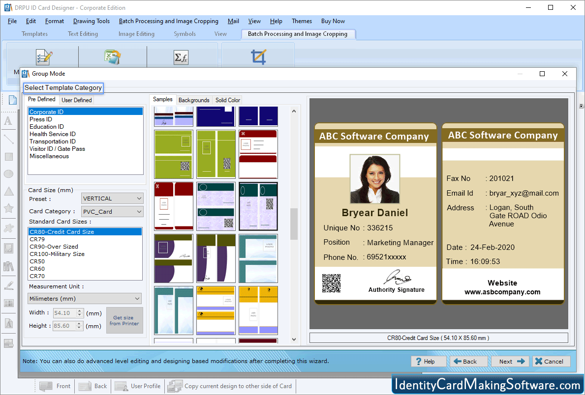 ID Card Maker Corporate Edition Screenshots - Learn how to create ID cards