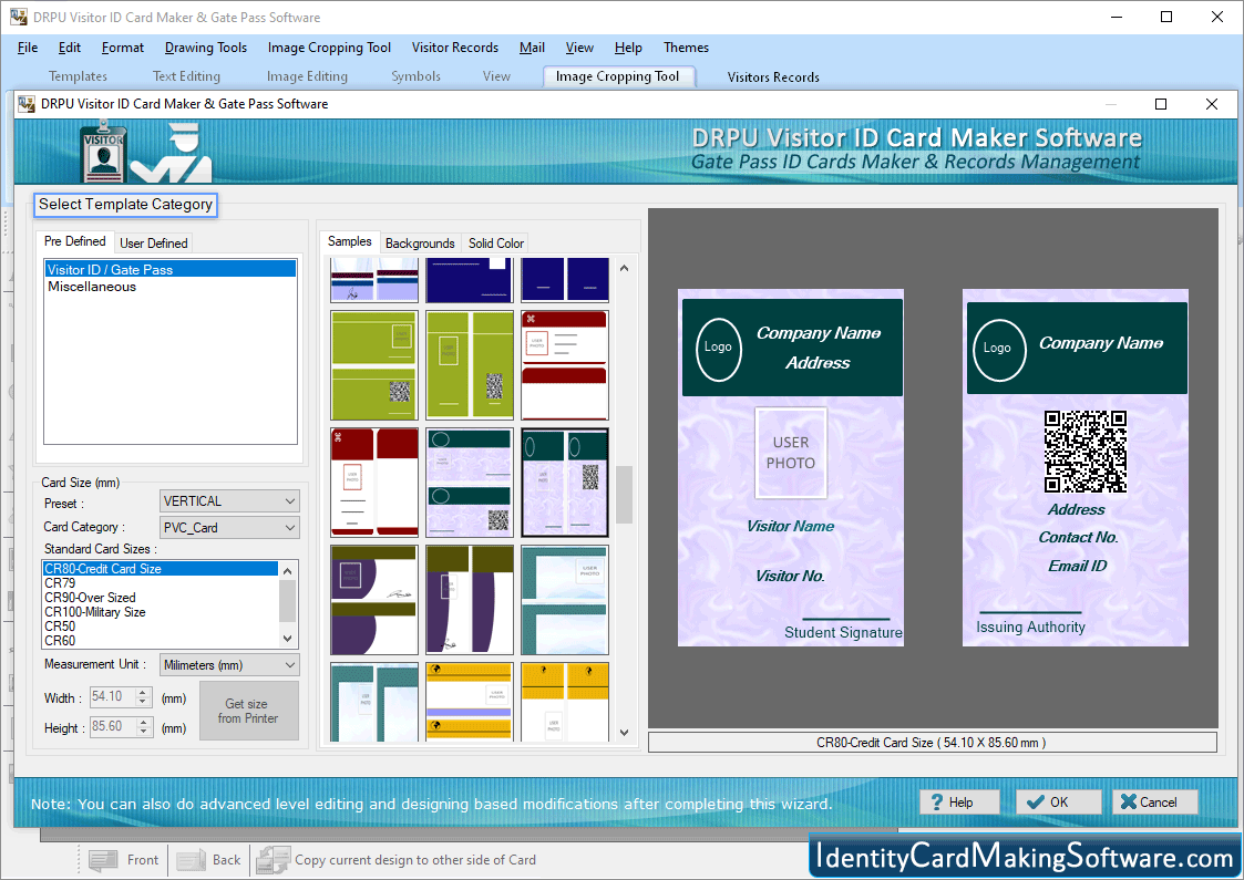 Gate Pass Maker Software Screenshots explain how to manage visitor records